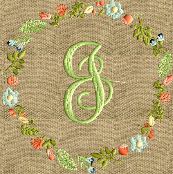 Floral Font Frame Monogram Embroidery Design - Font not included - Ins ...