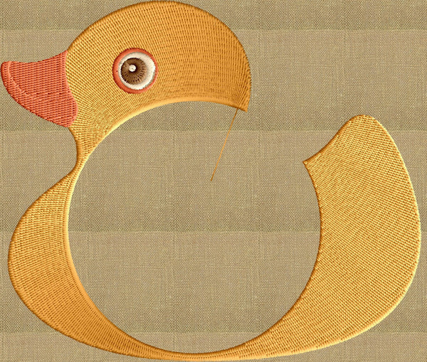Duck - Retro Rubber Ducky Frame Monogram EMBROIDERY DESIGN -Font not i ...
